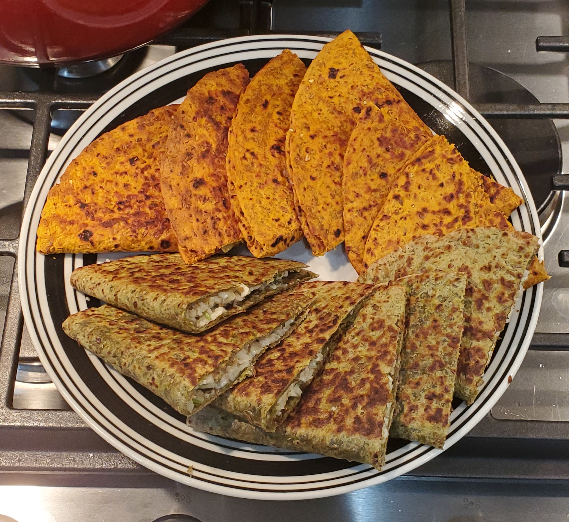 Cauliflower stuffed paratha quesadilla - My Nutrosia